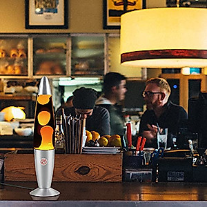 Stemclas 13-Inch Liquid Motion Lamp, Wax Flow in Liquid Relaxing Night Light, Home Decor Living Room Bedroom Office Lamp, Amazing Gifts (Yellow Wax in Clear Water)