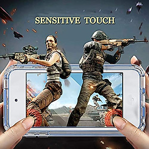 BESINPO iPod Touch 7th Generation Case, iPod Touch 6th/5th Generation Case, Full-Body Built-in Screen Protector Rugged Protection Shockproof Clear iPod Touch Case Cover for iPod Touch 7/6/5
