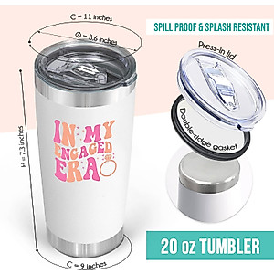 CHICKOR Engagement Gifts For Her, Women, Couple - Funny Newly Engaged Gifts Ideas For Singer Merch Fans - Cool Engaged Coffee Mug - In My Engage Era Tumbler 20 Oz - Congratulations On Your Engagement