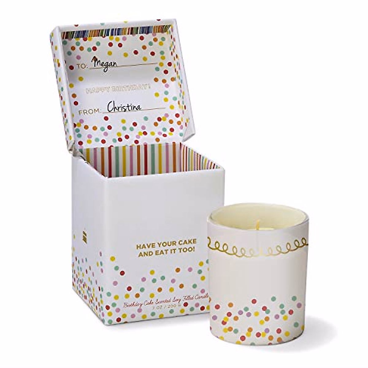 Two's Company Birthday Cake Music Box with Scented Candle