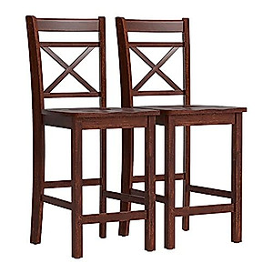 ACME Furniture Tartys Counter Height Chair (Set of 2), Cream