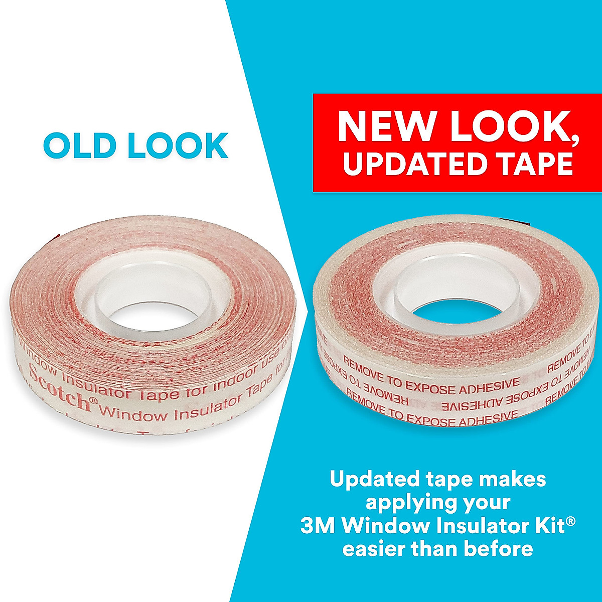 3M Window Film Mounting Tape, 1/2" in x 13.8 yd Roll, For Use with 3M Window Insulator Kits, Use on Painted Wood, Aluminum, and Vinyl-Clad Molding and More, Indoor Use, Easy to Apply (2145C)