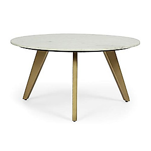 Christopher Knight Home Cardan Coffee Table, White + Gold