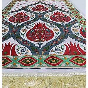 Modefa Prayer Mat | Luxury Woven Chenille Janamaz Sajadah | New Muslim Convert Revert Gift Set | Free Quran + Tesbih Beads | Turkish Tulip Red