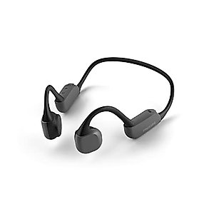 Philips GO A6606 Open-Ear Bone Conduction Bluetooth Headphones with Lightweight Neckband, Waterproof, Black