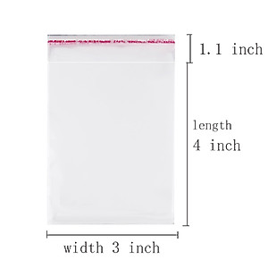 JOSDIOX Cookie Bags for Gift Giving,Self Sealing Cellophane Bags,Clear Resealable Cellophane Bags Self Adhesive Individual Cookie Bags for Packaging 200Pieces (3 x 4)