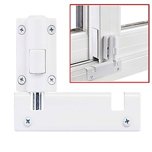 HauSun Patio Sliding Door Security Foot Lock Kick Lock, Fits on Top Rail-Childproof Patio Door Guardian-or Bottom Rail-Foot Operated-Keep Your Family Safe and Secure(1 Pack,White)