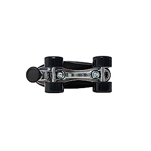 Angels Skates (Thunder Bolt Black, 8) - Kids' & Women's Roller Skates - Premium Quality PU Leather Quad Roller Skates - Non Adjustable High- top Perfect Indoor Outdoor Girls Retro Skates - 1-13 Sizes