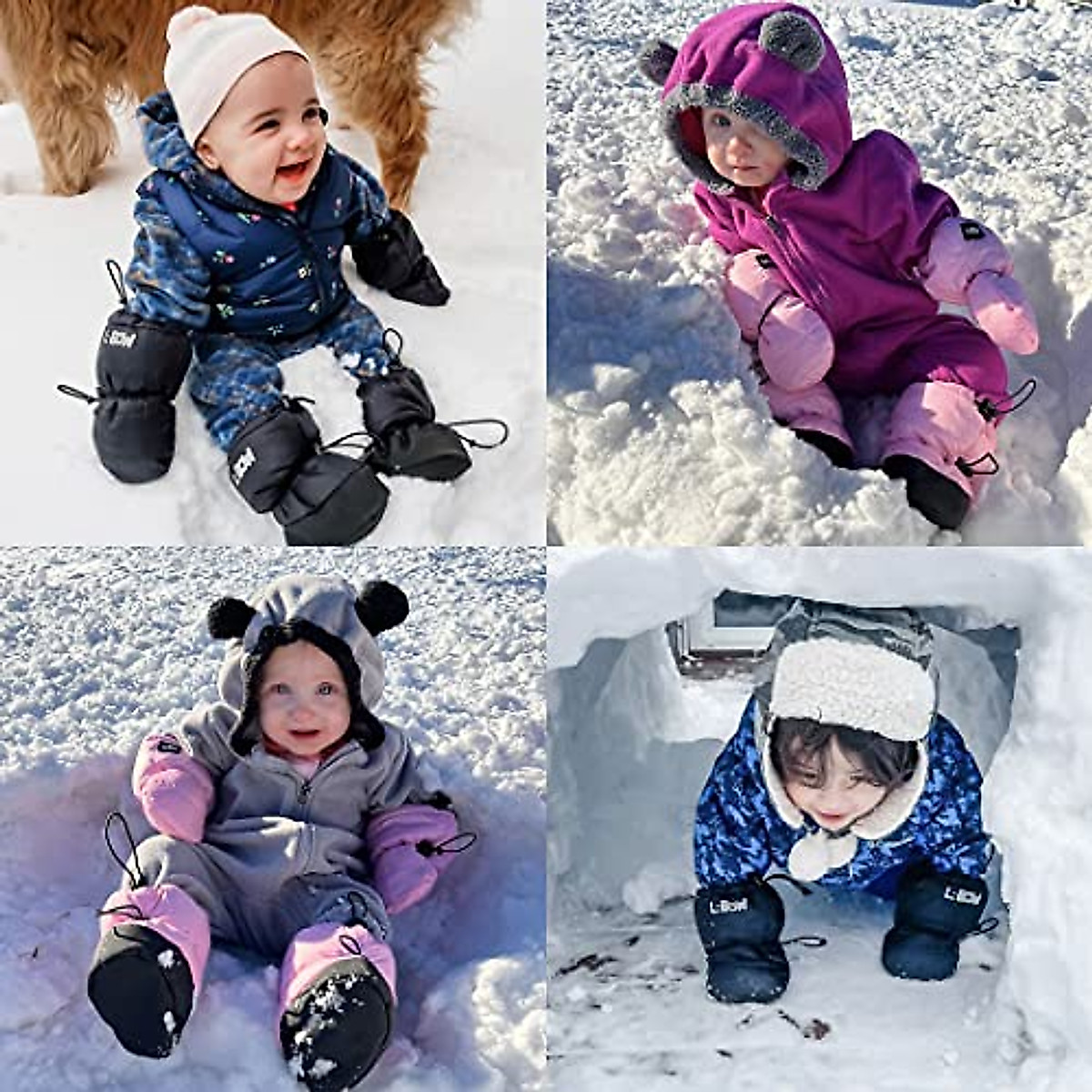 L-Bow Infant Cold Weather Boots + Winter Boots For Baby Boys & Girls + Easy To Slip On With Fleece Lining