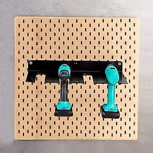 Zikopomi Metal Power Tool Organizer Heavy Duty Drill Holder Racks,Hold 4 Drills,Garage Storage Wall Mount Tool Rack for Workshop Shed Pegboard