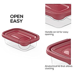 Plasvale Food Storage Containers with Lids, Freezer, Microwave and Dishwasher Safe - BPA Free - 10.14 oz (8-Pieces Set, White, Model 3)