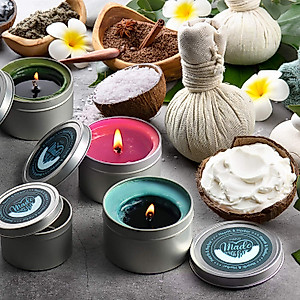 Hearth & Harbor Tin Candle Jars for Making Candles - DIY Candle Containers with Lids - Metal Candle Jars - Bulk Tins Storage for Candle - (24 Pieces) - (8 Ounces) - Stainless Steel