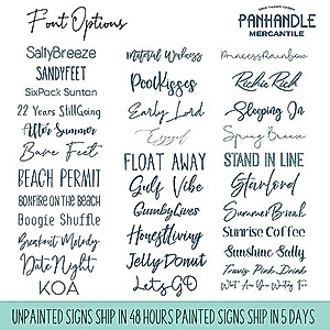 Personalized Last Name Wood Sign with Established Date by Panhandle Mercantile | Custom Cut & Finished | Customizable Font | Choose from our 90+ Color Options | Up to 72” Wide