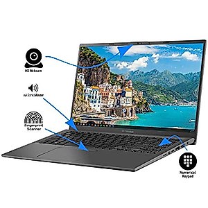 ASUS Newest VivoBook 15.6" FHD Touchscreen Laptop, 10th Gen Intel Quad-Core i5-1035G1 up to 3.6GHz, 12GB DDR4 RAM, 512GB SSD, Fingerprint Reader, WiFi,HDMI, Windows 10 S + AllyFlex Mouspad