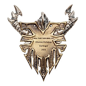 Starforged Ka'Bandha Khorne Chaos Demon Men's 18K Gold Necklace Warhammer 40K Blood Angel Killer Pendant