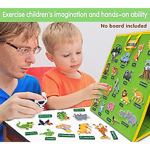 Craftstory Animals Felt Board Stories for Toddlers, Felt Animals Figures Toys Arts and Crafts Sensory Gifts for Classroom Storytelling School Daycare Supplies (Jungle)