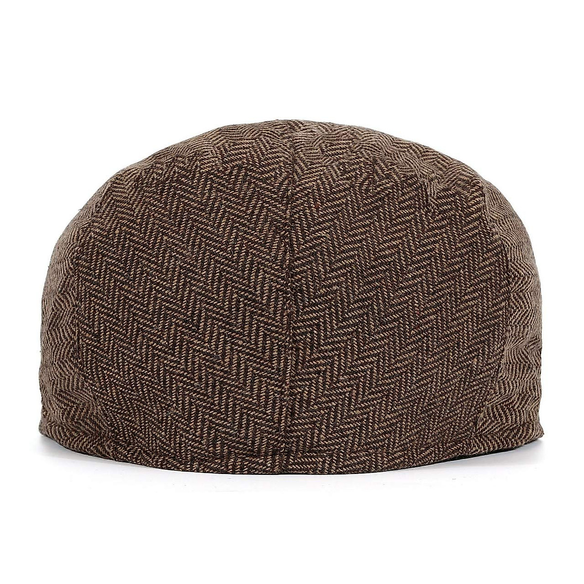 FALETO Men's Herringbone Wool Blend Flat Ivy Newsboy Hat Gatsby Cabbie Cap