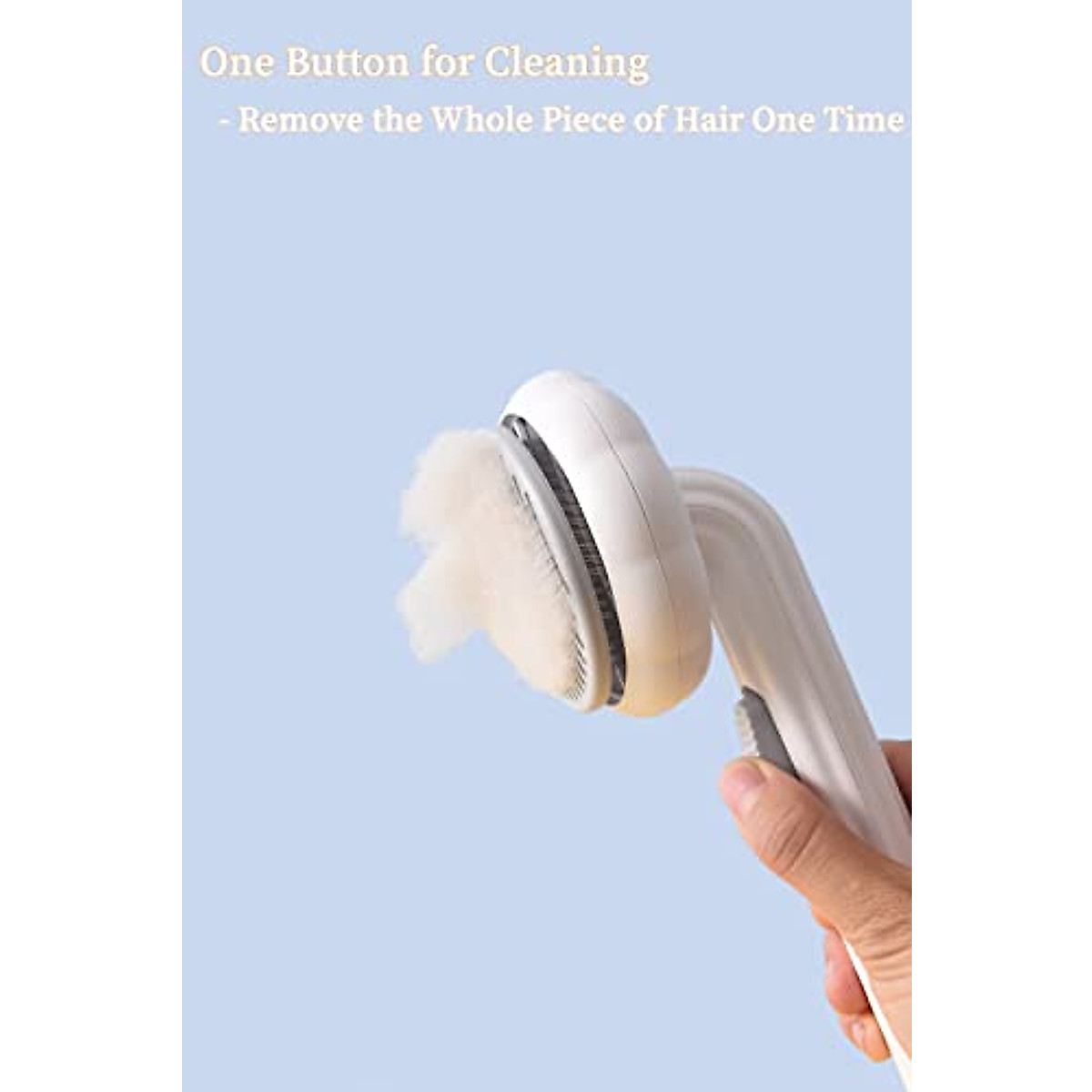 Petvera Cat Grooming Brush for Middle Long Hair Shedding, Pet One Button Self Cleaning Brush, Dog Fur Slicker Brush, Pet Massager for Tangled Fluffy Hair and Loose Fur