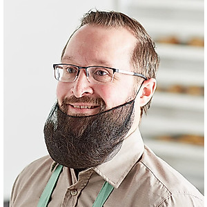 QIAN SOU Dispoable Beard Cover Protector Elastic Beard Net 200 Pack (200, Black)