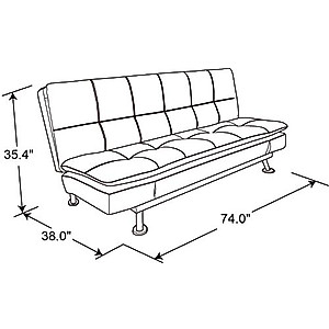Serta Nelson Convertible Sofa Bed, Black