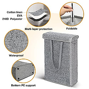 TEAYINGDE slim Laundry Basket with Lid, Tall Thin Laundry Hamper with Handles, Waterproof Lining Narrow Dirty Clothes Hamper for Bathroom Bedroom Dorm Organization Storage, 45L Grey