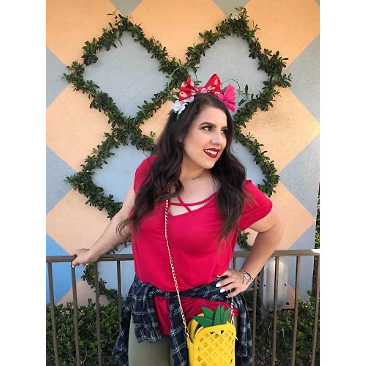 Yuboo Women's Pineapple Purse, Summer Girl‘s Yellow Crossbody Shoulder Bag for Hawaiian& Tropical Party Decorations