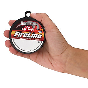 The Beadsmith Fireline by Berkley – Micro-Fused Braided Thread – 6lb. Test, .006”/.15mm Diameter, 50 Yard Spool, Crystal Color – Super Strong Stringing Material for Jewelry Making and Bead Weaving