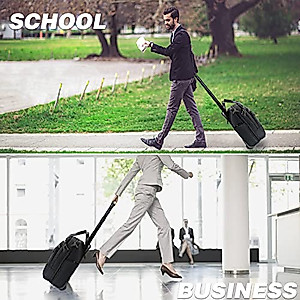 VANKEAN Rolling Laptop Bag Women with Wheels, 15.6 Inch Rolling Briefcase for Women, Water Repellent Overnight Rolling Computer Bag with RFID Pockets for Travel Business Work, Black