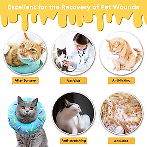 Cat Cone Collar Soft, Cat Donut Collar, Adjustable Cat Surgery Collar for Wound Healing, Elizabeth Collars are Suitable for Cats, Kittens, Puppies, Puppies After Surgery (Blue, M)