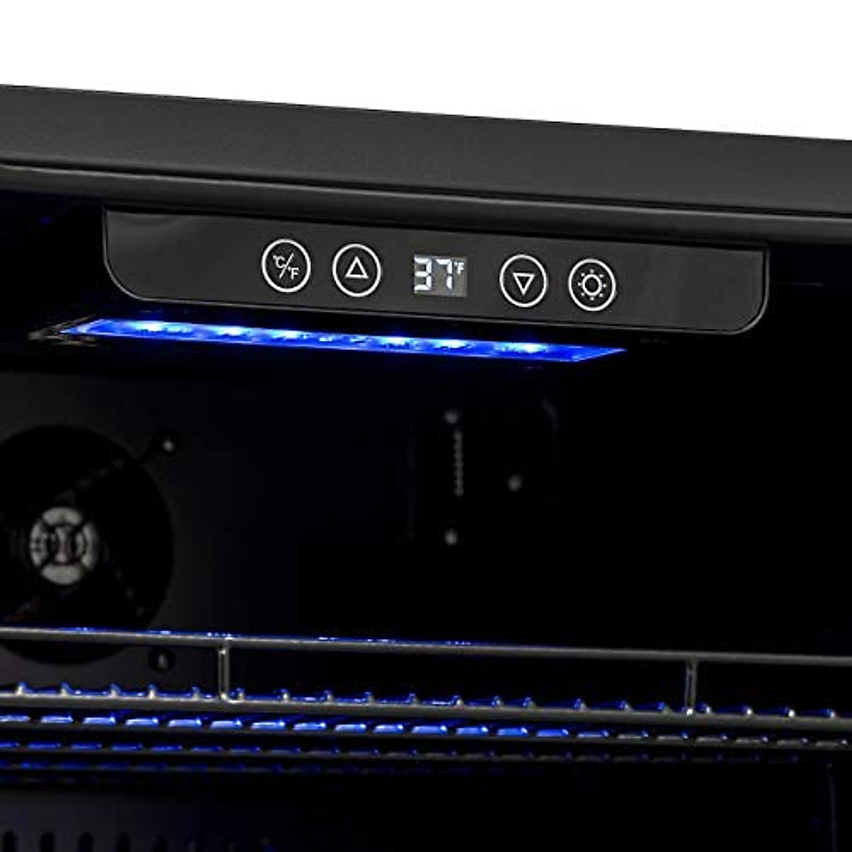 NewAir | 177 Can Beverage Cooler With Glass Door | Reversible Insulated Hinge Door Mini Fridge, Adjustable Shelves, Key Lock, Stainless Steel | Built-in, Freestanding, Under Counter Refrigerator