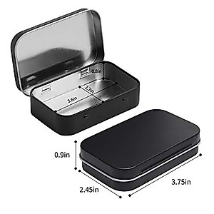 Tamicy Metal Rectangular Hinged Tins - Pack of 40 Matte Black Mini Portable Box Containers Small Empty Storage Tins with Lids Home Organizer Kit for Storage Drawing Pin Jewelry Crafts