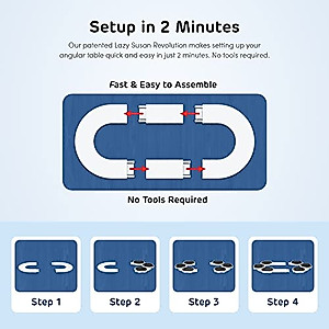 The Lazy Susan Revolution - The First Patented Lazy Susan Turntable for Rectangular Long & Oblong Tables - Expandable Lazy Susan for Kitchen & Dining Tables - Great Gift! Fun at Parties & Gatherings.