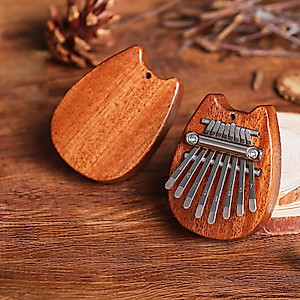 MIFOGE Mini Kalimba Thumb Piano 8Keys Wooden,Exquisite Finger Piano with Lanyard Waterproof Protective Box,Musical Instrument,Gift for Toddler Child Valentines Adult Beginners