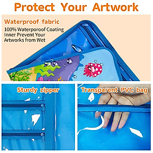 Boczif Art Portfolio Tote Bag, Art Portfolio Case 18’’ x 14’ for Kids and Students Organization, Art Storage Carrying Case for Paint Pen Artwork Sketch Drawing Paper Drawing Pads Supplies