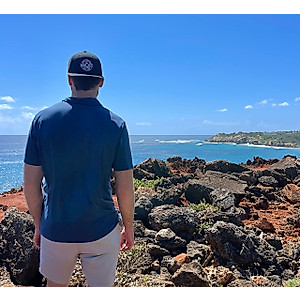 Joe's USA Koloa Surf Thruster Logo Mesh Back Trucker Hat in Black/Grey with Grey Logo