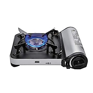 Maxsun Portable Gas Stove MS-7 (Silver) 11,500 BTU, Extreme High Power, Camp Stove, w/Carrying Case