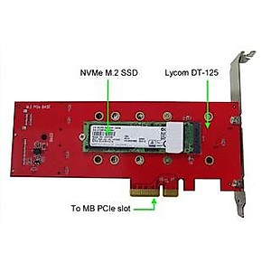 MF-DT125 (1x NVMe M.2 PCIe 3.0 + 2X M.2 SSD SATA Based 110mm Carrier Adapter)