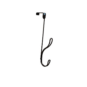 FantasHome Over The Door Hook Rack with 2 Hooks - Twisted Design (Black)