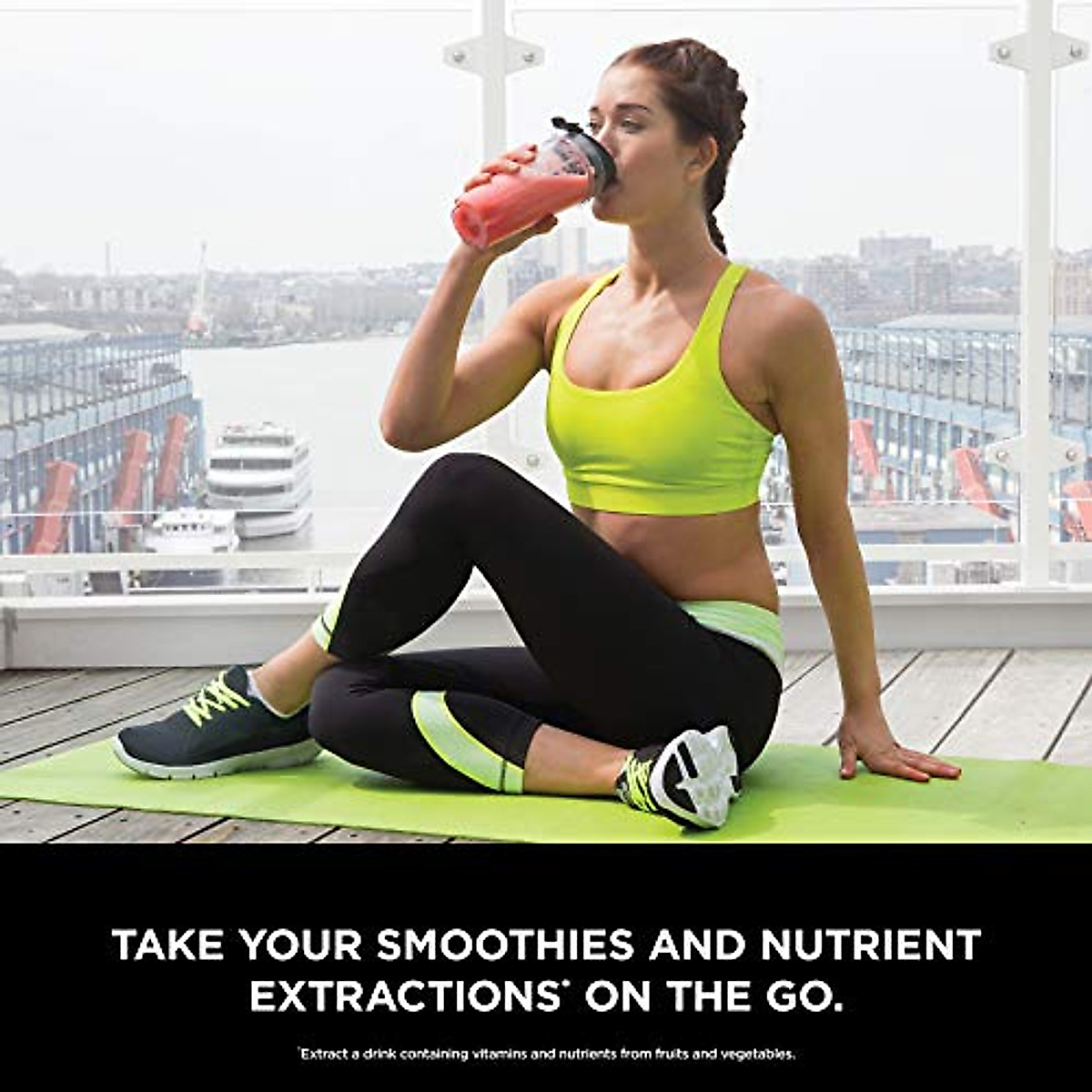 Ninja QB3001SS Ninja Fit Compact Personal Blender, for Shakes, Smoothies, Food Prep, and Frozen Blending, 700-Watt Base and (2) 16-oz. Cups & Spout Lids, Black