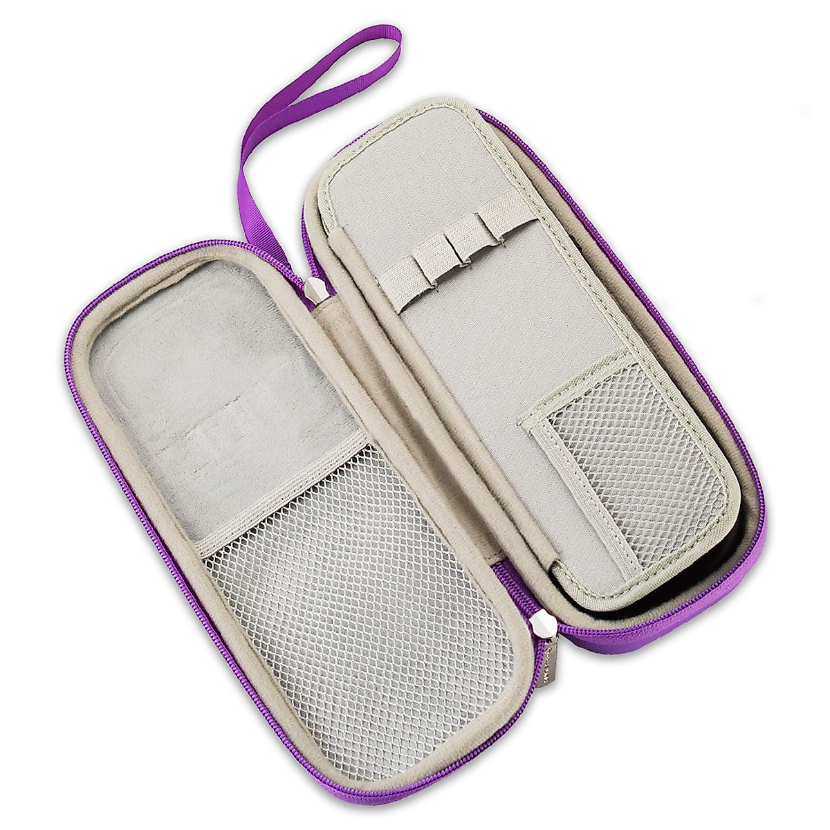 Caseling Hard Stethoscope Case Compatible with 3M Classic III, Lightweight II S.E, Cardiology IV Diagnostic, Includes ID Slot and Mesh Pocket for Nurse Accessories (Purple - Pu Leather)
