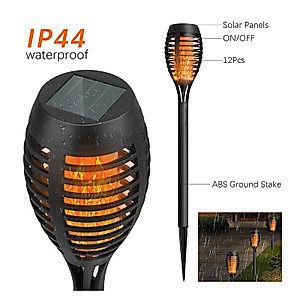 12 LED Solar Torch Light Outdoor Flickering Flame Dancing Lights Waterproof Landscape Lawn Night Light Garden Lamps (Emitting Color : 6pcs)