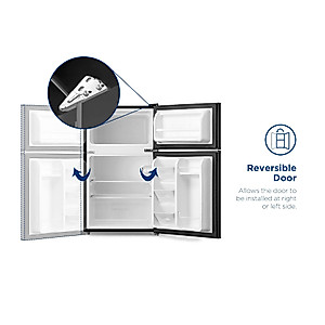 3.2 Cu Feet Two Door Compact Refrigerator with Freezer, Black