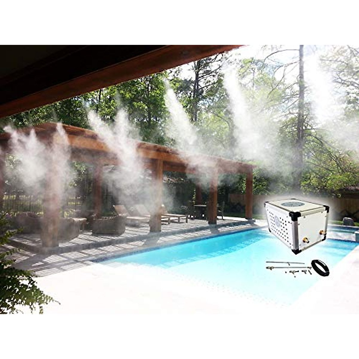 mistcooling - Patio Misting Kit Assembly - Make Your own Misting System - Easy to Build and Install - 5 Minute Installation (36Ft - 8 Nozzles)