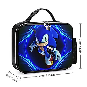 Lyzelre Anime Boy Backpacks Sets, Cartoon Laptop Backpack Printed Schoolbag 3 piece for Girls Boys Teens Elementary Middle School Bookbag Combo Set with Lunch Box and Pencil Bag