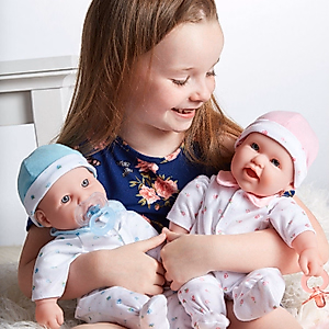 JC Toys - La Baby | Caucasian 16-inch Medium Soft Body Baby Doll | Washable | Removable Purple Outfit w/Hat and Pacifier | for Children 12 Months +