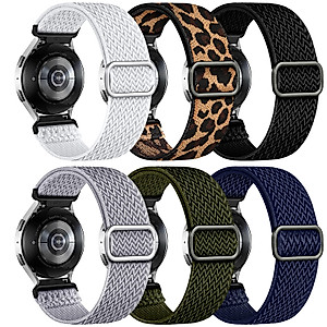 [21 pack] Elastic Band + Silicone Sport Band, Galaxy Watch 6 5 4 Band 40mm 44mm for Women Men, 6 Pack Soft Elastic Band & 15 Pack Soft Durable Silicone Replacement Strap for Samsung Watch 6 5 4 Bands