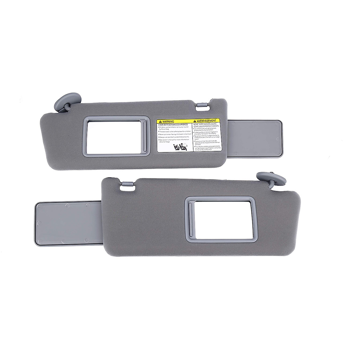 Driver and Passenger Side Sun Visor Set Gray Without Light - Left and Right Compatible with Toyota Tacoma 2005-2012 - Replaces 74320-35C10-B0,74320-04181-B1,74320-35B50-B0,74310-35C20-B0, 7431004111B1