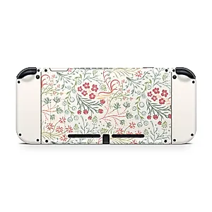 TACKY DESIGN Japanese Cherry Blossom Skin Compatible with Nintendo Switch Skin, Beige Color Skin Compatible with Nintendo Switch Skin, Vinyl 3m Sticker, Full wrap Cover (Garden Beige)