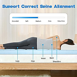 BLKMTY Twin Mattress Topper 3 Inch Ventilated Memory Foam Mattress Gel Memory Mattress Topper Breathable Soft Mattress in a Box, Blue