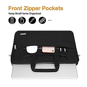 MOSISO Laptop Shoulder Bag Compatible with MacBook Air/Pro,13-13.3 inch Notebook,Compatible with MacBook Pro 14 inch 2023-2021 A2779 M2 A2442 M1, Polyester Sleeve with Back Trolley Belt, Black